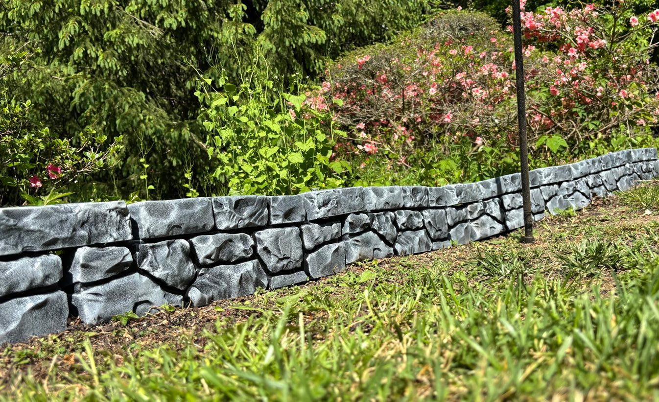 StoneWall Border Realistic 10ft Landscape & Garden 3D Edging - Easy ...