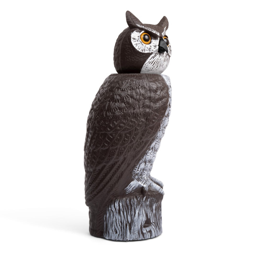 Rotating Head Owl Decoy - 18" Natural Enemy Lifelike Fake 360° Scarecr ...