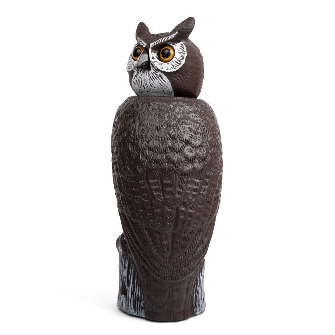Rotating Head Owl Decoy - 18" Natural Enemy Lifelike Fake 360° Scarecr ...
