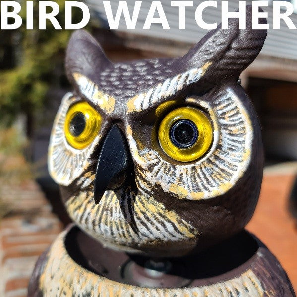 BIRD WATCHER™ Hidden Camera Surveillance Owl 360° Vision Sentry Seer ...