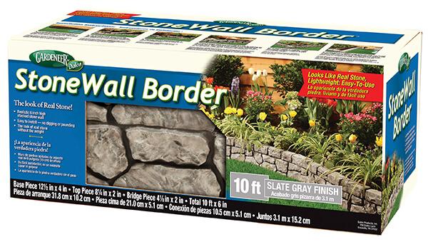 StoneWall Border Realistic 10ft Landscape & Garden 3D Edging - Easy ...
