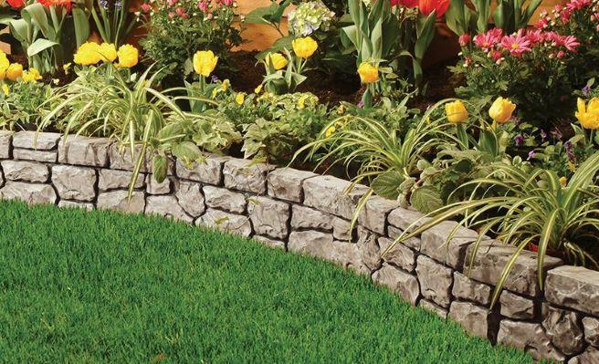 StoneWall Border Realistic 10ft Landscape & Garden 3D Edging - Easy ...