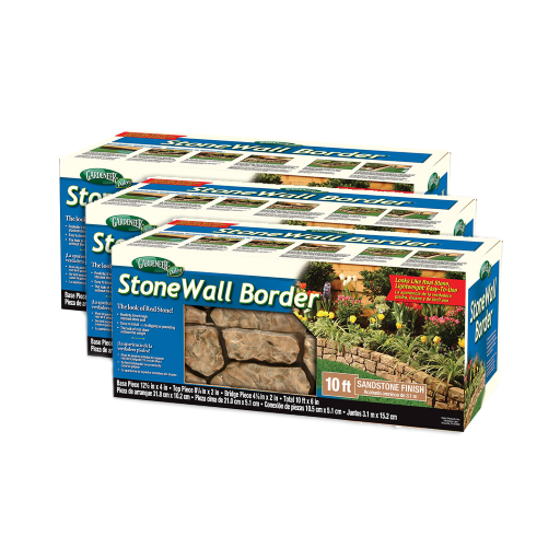 StoneWall Border Realistic 10ft Landscape & Garden 3D Edging - Easy ...